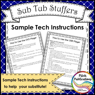 Music Sub Tub Stuffers: Music Sub Plan Template - Substitute Plans