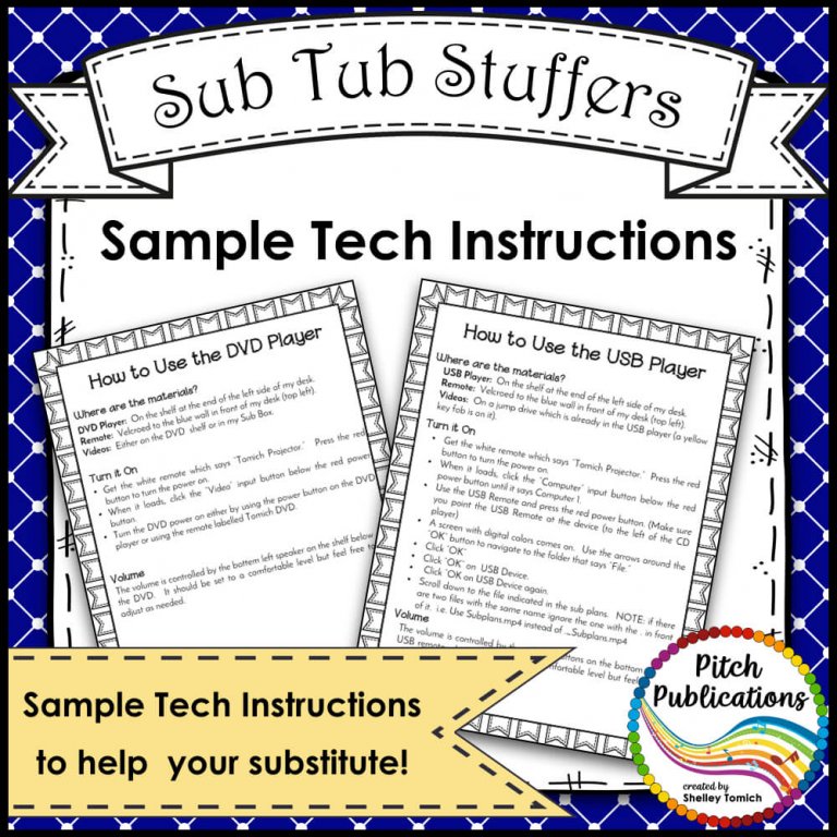 Music Sub Tub Stuffers: Music Sub Plan Template - Substitute Plans