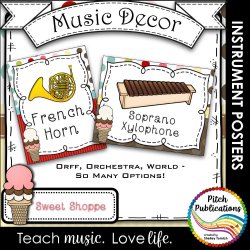 Music Decor BUNDLE - SWEET SHOPPE - Music classroom decorations!