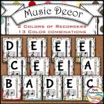 Recorder Fingering Chart Posters v1 - Music Decor SWEET SHOPPE