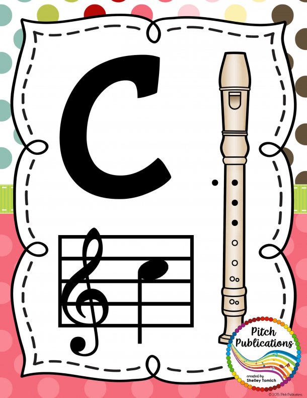 Alto Recorder Fingering Chart Posters v2 Black/Tan- Sweet Shoppe