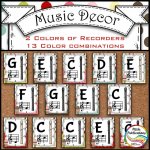 Recorder Fingering Chart Posters v2 - Music Decor SWEET SHOPPE