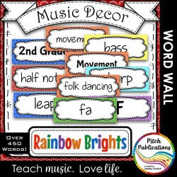 MD BUNDLE RAINBOW BRIGHTS posters, word wall, class rules, binders