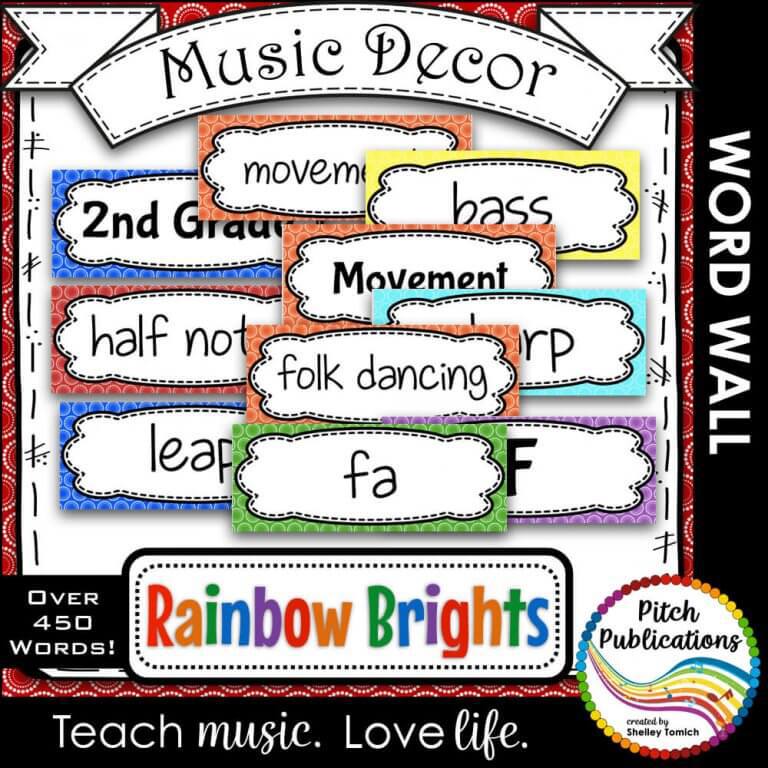 MD BUNDLE RAINBOW BRIGHTS posters, word wall, class rules, binders