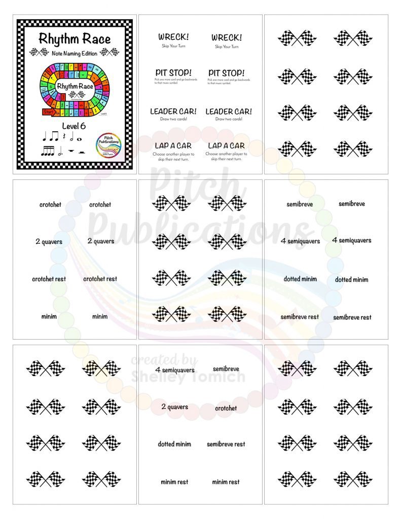 Music Centers: Rhythm Race Note Naming Edition {BUNDLE} Levels B, 1-8