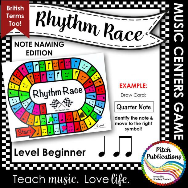 Music Centers: Rhythm Race Note Naming Edition Level Beginner - Rhythm Game