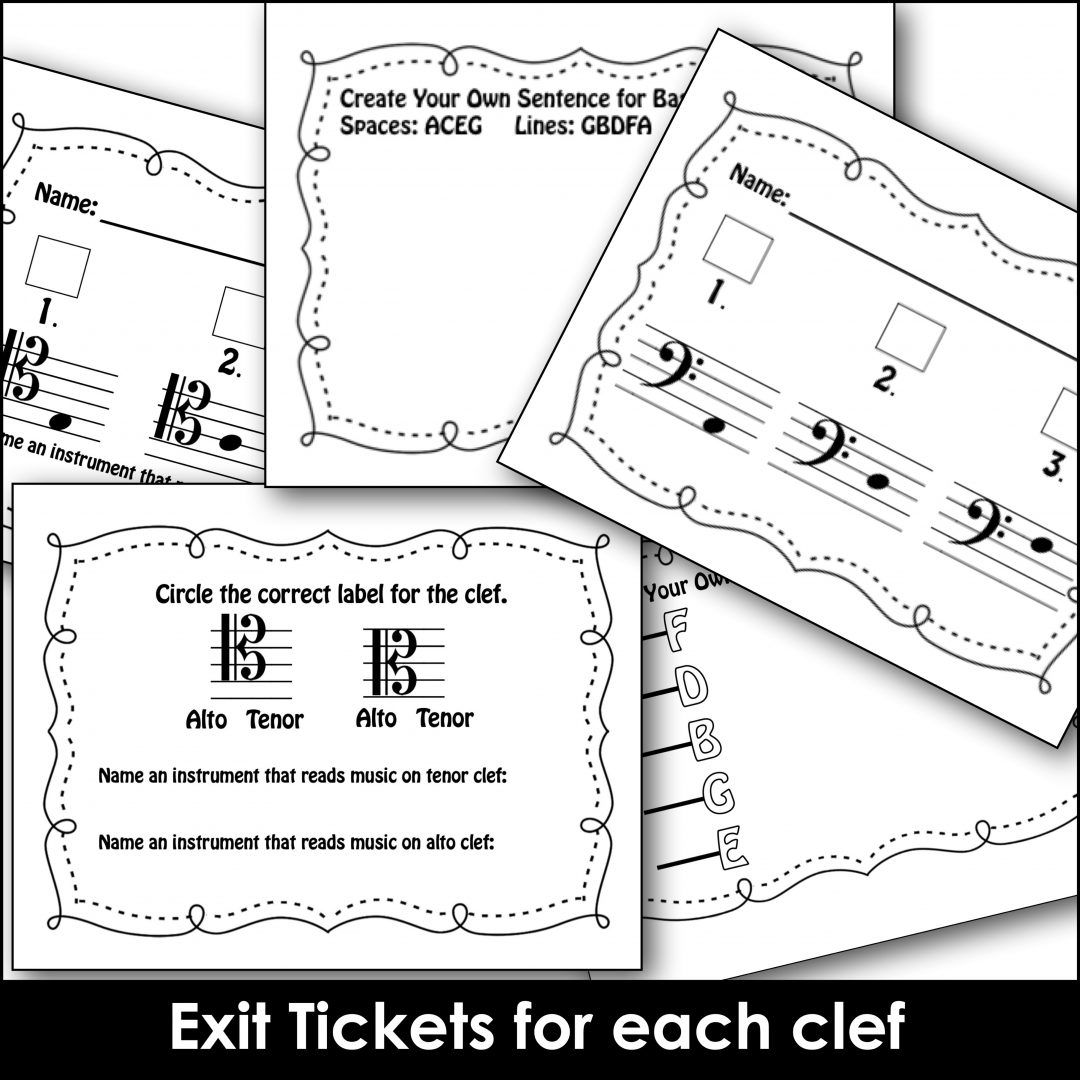 Introducing Clefs - Treble Clef, Bass Clef, Alto Clef, and Tenor Clef ...